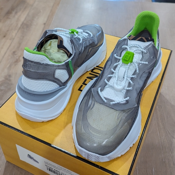 Fendi | Shoes | Mens Fendi Flow Logo Trainer Sneakers Graymulti | Poshmark